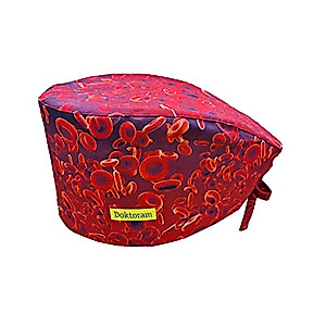 A Striking and Fashion-Forward Headwear with a Bold Skull Design and Red Platelet Accents