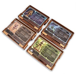 Smonex Wooden Character Box and Player Tray Compatible with Gloomhaven Board Game - Gaming Organization, Storage and Saving Game Results with Player Board – 4 pcs