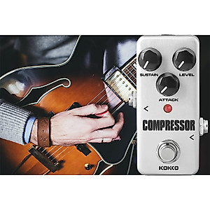 Compressor Guitar Pedal, Mini Effect Processor Fully Analog Circuit Universal for Guitar and Bass, Exclude Power Adapter - KOKKO (FCP2)
