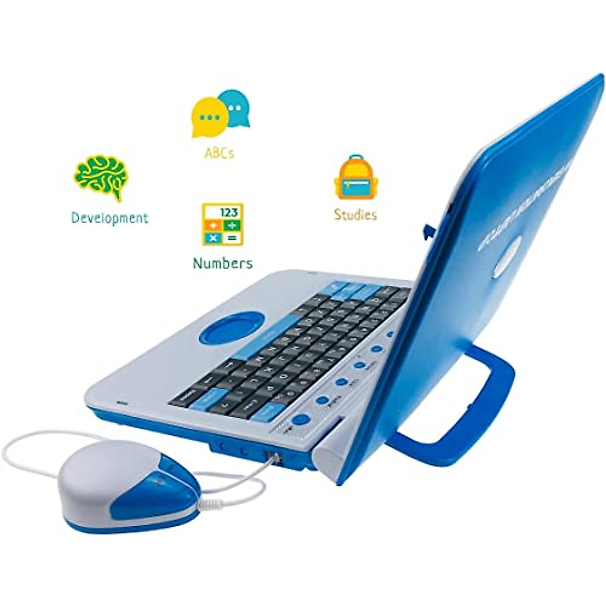 Tech Kidz My Exploration Toy Laptop Educational Learning Computer, 80 Challenging Learning Games and Activities, LCD Screen, Keyboard and Mouse Included (Blue), Ages 5+