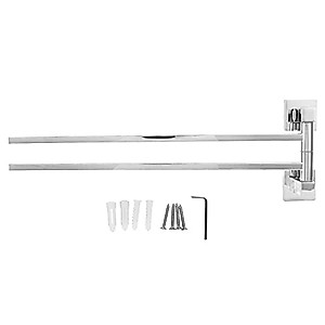 Swivel Towel Rail 2/3/4 Arming 40 Cm Swivel Towel Rail 180° Rotation Bede Towel Holder Stainless Steel Swivel Arm Towel Rail for Bathroom (250255 Active Two rods - Chrome)