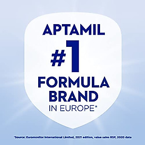 Aptamil Stage 1, No. 1 Baby Formula in Europe, Milk Based Powder Infant Formula with DHA, Omega 3 & Prebiotics, 1.76 Pound (Pack of 1)