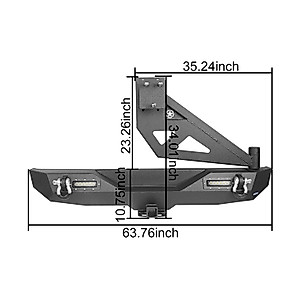 u-Box Wrangler JL Rear Bumper w/Tire Carrier & Hitch Receiver Compatible with Jeep Wrangler JL & JLU 2018-2025