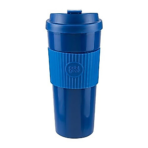 COOL GEAR 3-Pack Eco 2 Go Coffee Mug with Protective Removable Band | Dishwasher Safe, Spillproof, Double-Wall Insulated Travel Mug for Coffee, Tea, and More | Variety Pack