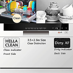 Hella Clean and Dirty Af Magnet Dishwasher Magnet Oxepleus Double Sided Dirty Clean Sign for Dishwasher (3D Granite)