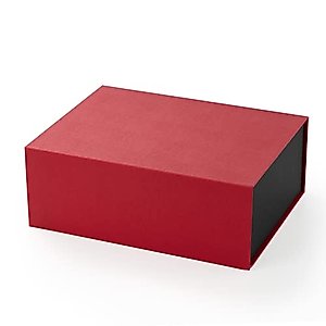 AimtoHome Gift Box 13.4x10x5 Inches,Red Black Gift Box with Lid,Collapsible Bridesmaid Groomsmen Proposal Box with Magnetic,Gift Boxes for Presents,Valentines day Wedding Christmas Birthdays Gift Packging(Pack of 3)