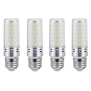 K JINGKELAI LED Candle Bulb, 15W Equivalent to 120W Incandescent, Cool White 6000K, 4 Pack, E26/E27 Medium Base, Non-Dimmable