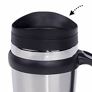 Trudeau Maison Drive Time, 18 oz, Stainless Steel Travel Mug, 1 Count (Pack of 1)