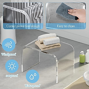 GETCK Acrylic Step Stool, 13.4 Inches Small Step Stool, Kids' Step Stool,Toilet Stool, Acrylic Stool,Plant Stand, Clear Footstool for Bathroom, Display Rack, Holds Up to 250lbs