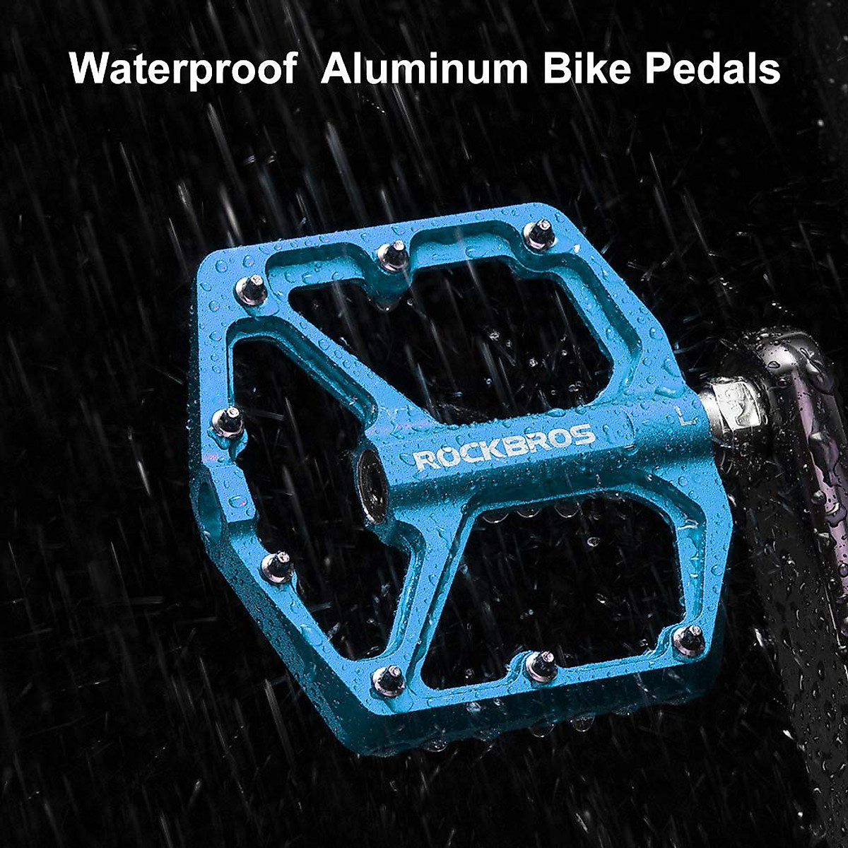 ROCKBROS Mountain Bike Pedals MTB Pedals Bicycle Flat Pedals Aluminum 9/16" Sealed Bearing Lightweight Platform for Road Mountain BMX MTB Bike