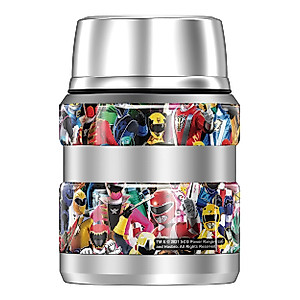 Power Rangers Crowd of Rangers THERMOS STAINLESS KING Stainless Steel Food Jar with Folding Spoon, Vacuum insulated & Double Wall, 16oz
