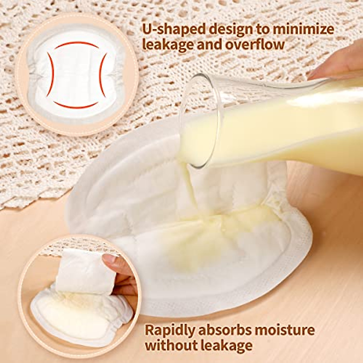 haakaa Disposable Nursing Pads Breast Pads for Breastfeeding Essentials, Super Absorbent & Soft Comfortable, Individually Wrapped - 36 Count