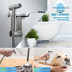 Bidet Sprayer for Toilet,Handheld Bidet Spraye,Cloth Diaper Sprayer Water Kit,Bathroom Hand Held Bidet Shower for Self Cleaning,Stainless Steel and Easy to Install