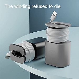 AAJ 2 in 1 Silicone Charger Protector, 18w/20w Data Cable Winder, Mobile Phone Charger Data Cable Anti-Break Protection Storage Tool, Suitable for 11/12 Charger (Black)…