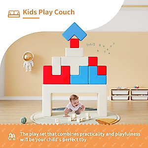 linor Foam Climbing Blocks for Toddlers, 12 PCS Foam Play Set for Baby Tooddlers Climbing Toys Indoor, Foam Play Gym Climbing Toys for Toddlers, Kids & Preschoolers (12PCS)