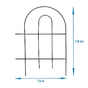 YOUKOOD 18 Inch Decorative Garden Fence 18 in x 13 in, Landscape Panel, Folding Patio Fences Flower Bed Pet Barrier Section Panel Decorative Fence, Animal Barrier for Outdoor Garden Fence (Pack of 5)