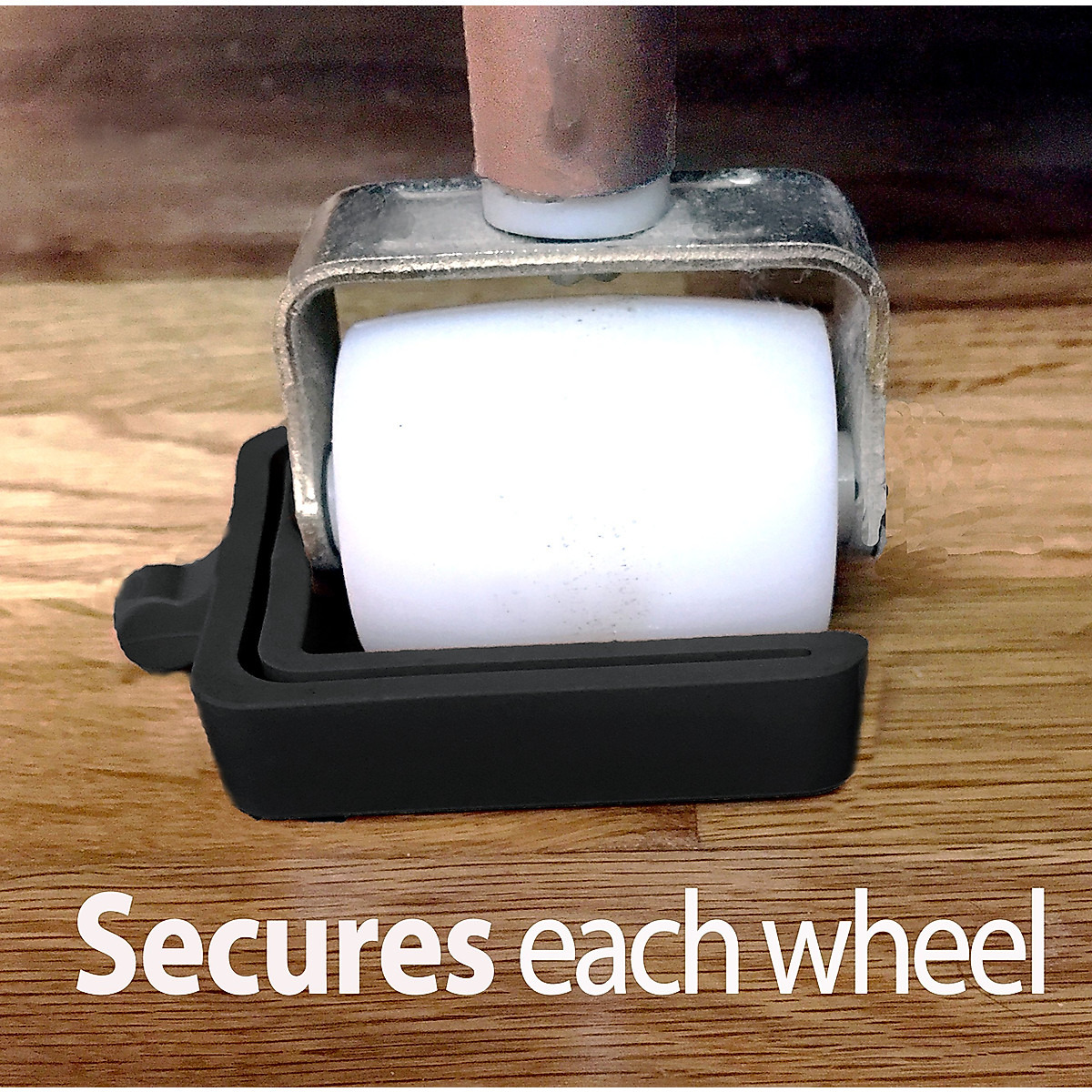 iPrimio No Lift - Bed and Furniture Stopper - Requires No Lifting of Your Bed - It Works - Caster Cups Keeps Bed and Furniture from Sliding Bed Caster Stopper. Solid Rubber (4, Black)