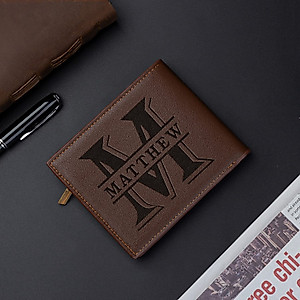 awofer Personalized Mens Wallet, Custom Photo Wallet for Men, Perfect Mens Gift, Boyfriend Gift, Father's Day Gift, Groomsmen Gift, Son Gift