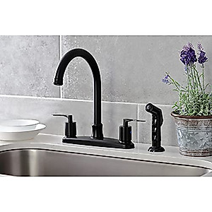 Kingston Brass FB7790SVLSP Serena 8" Centerset Kitchen Faucet, Matte Black