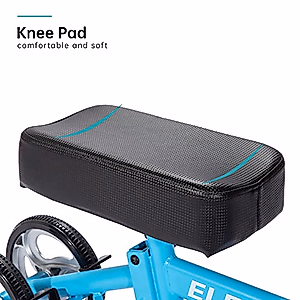 ELENKER Steerable Knee Walker with 10" Front Wheels Deluxe Medical Scooter for Foot Injuries Compact Crutches Alternative Blue