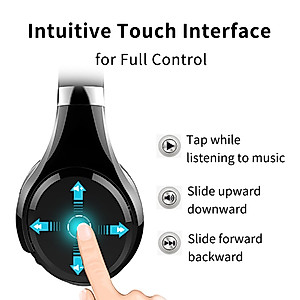 Smart Gesture Touch, Touch Bluetooth Wireless Game Headset，Subwoofer Sports Music Headset，Bluetooth V5.0 HD Call Surround Sound Quality (Black)