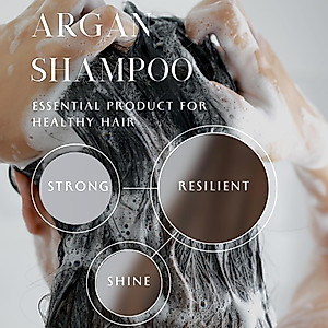 VoilaVe Moroccan Argan Oil Shampoo, Sulfate-Free Shampoo for Hair Growth, Hydrating & Repairing Shampoo for Dry, Damaged, Curly Hair & Scalp, Moisturizing Shampoo for Men & Women, All Hair Types - 8oz