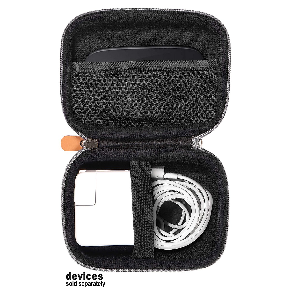 GETGEAR case for MacBook Magsafe/Magsafe 2 Charger Adapter, Magic Mouse 1, 2, Lightning Hub, Type C and USB Hub, Card Reader, All in one Carrying Solution (Tweed Gray)