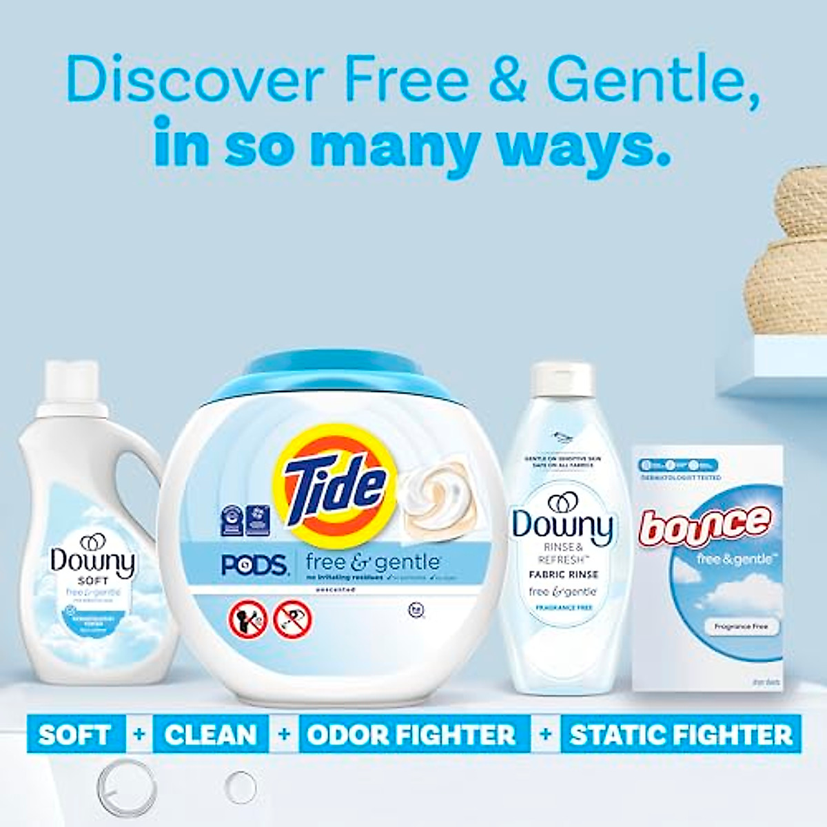 Tide PODS Free & Gentle Laundry Detergent Soap Pacs, 81 Count, Tide PODS Laundry Detergent