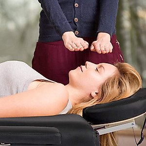 BestMassage Massage Table Portable Massage Bed Spa Bed 30 Inches Wide Height Adjustable 2 Fold PU Lash Bed with Half Bolster Oxford Cloth Backpack for Spa Footmassage Facial CareSpa Tattoo,Black