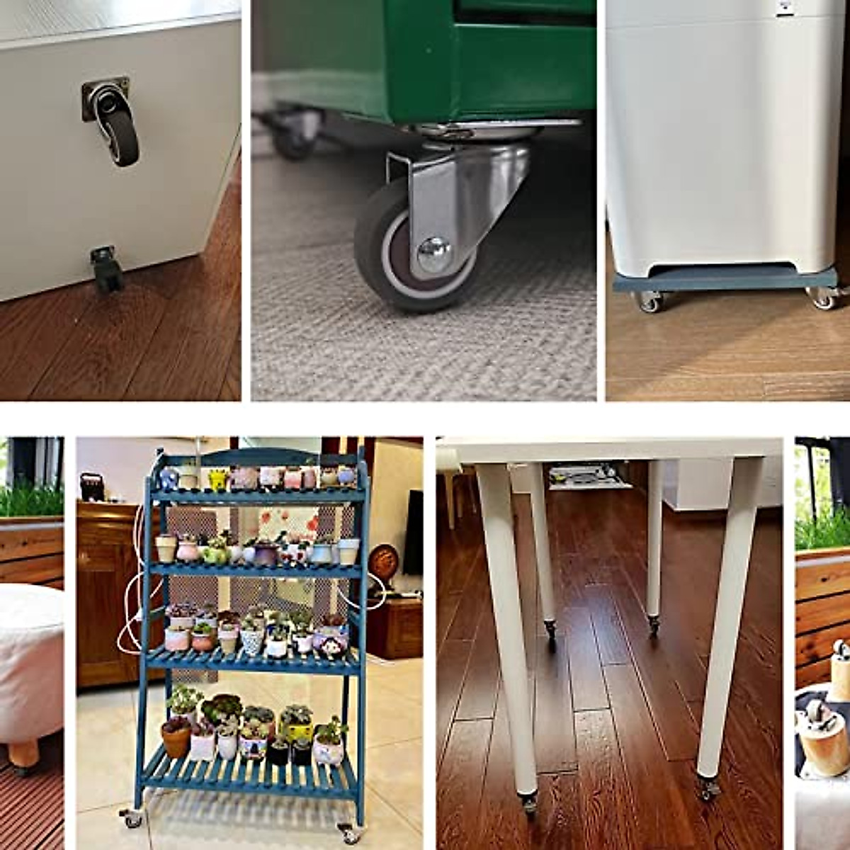 Rubber Swivel Caster Wheel,Castor Wheels Heavy Duty Swivel Trolley Furniture Caster with Brakes, Shopping Cart Wheel Trolley Swivel Caster Wheels Soft Rubber, 4 Pieces 38mm Castor Wheel (Size : 38mm