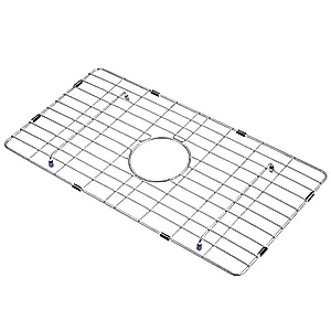 TRUSTMI Sinks Protector for Kitchen Sink Stainless Steel Protective Bottom Grid Single Bowl Middle Drain Rack, 24 x 12.5 inches, Silver