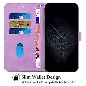 ONV Wallet Case Compatible with Samsung Galaxy S9 Plus - Cube Skin Flip Phone Case with Wrist Strap Card Holder Magnet Leather + Inner Shell Flip Stand Cover for Samsung Galaxy S9 Plus [HX] -Purple