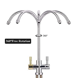 Aramox Faucet, 1/4'' Double Holes Sink Faucet Tap Chrome Reverse Osmosis RO Drinking Water Filter