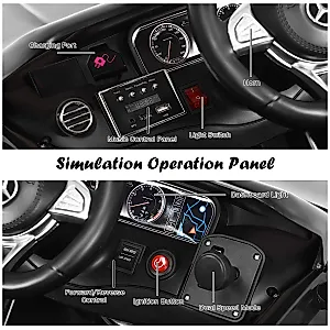 Costzon Ride On Car, 12V Licensed Mercedes Benz Battery Powered Electric Vehicle w/Remote Control, 3 Speeds, LED Lights, Music, Horn, MP3/USB/TF, Ride On Power Wheel for Kids (Black)