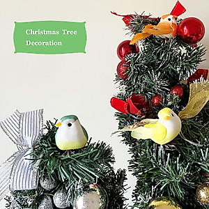 LWINGFLYER 12pcs Clip on Artificial Simulation Foam Feather Birds 3.5in Mini Love Birds for Craft Home Ornaments Garden Wedding Decoration Embellishing (Clip)