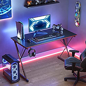DESINO Gaming Desk 32 Inch PC Computer Desk, Home Office Desk Table Gamer Workstation, Simple Game Table, Black