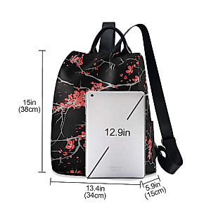 ALAZA Cherry Blossom Sakura Flower Floral Backpack Purse for Women Anti Theft Fashion Back Pack Shoulder Bag