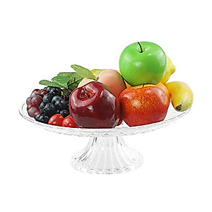 Cake Stand Dessert Display Pedestal - 12” Large Round Plastic Cake Stands Set of 2 - Table Cupcake Holder with Base - Clear Crystal Cake Plate Server Platter Serving Tray for Wedding Birthday Party
