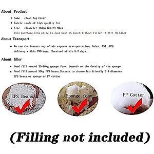 FEYOTH (it was only a Cover, not a Full Bean Bag Giant Fur Bean Bag Chair for Adult Living Room Furniture Big Round Soft Fluffy Faux Fur BeanBag Lazy Sofa Bed CoverFaux Fur BeanBag Lazy Sofa Bed Cove