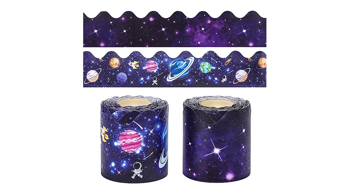 Galaxy Scalloped Bulletin Board Borders for Space Themes