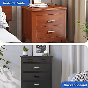 NIZADO 5 Pack Stainless Steel Cabinet Handles,2 1/2 Inch Satin Nickel Finish Drawer Pulls,Handles for Cabinets and Drawers,Square T Bar Cabinet Pulls, 4 Inch Overall Length