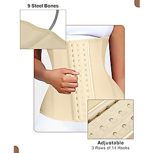 Lover-Beauty Waist Trainer for Women Latex Corsets Waist Cincher Workout Girdle Hourglass Body Shaper (3X-Large, Beige)
