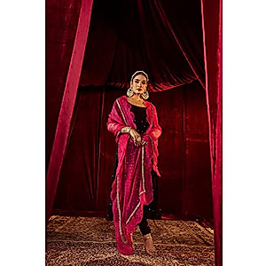 Elina fashion Indian Kurti for Womens With Pant & Dupatta | Ethnic Readymade Kurtis Stitched Kurta For Women Black