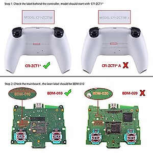 WPS Replacement Clip Shell Touch Pad Thumbsticks Dpad R1 L1 Trigger Buttons w/Accent Rings Set for PS5 Playstation Controller (Glow in the Dark)