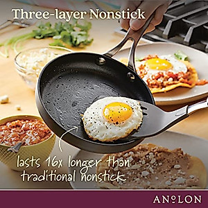 Anolon Hard Anodized Nonstick Mini Skillet/Frying/Egg Pan, Stainless Steel Handle, (6.5"), Gray