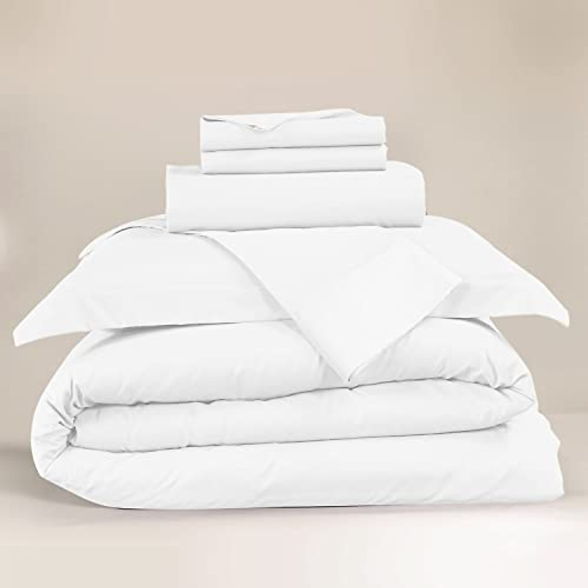 Nestl 1000TC Cotton Blend 6-Piece Duvet Cover and Sheet Set Burgundy Red - Queen