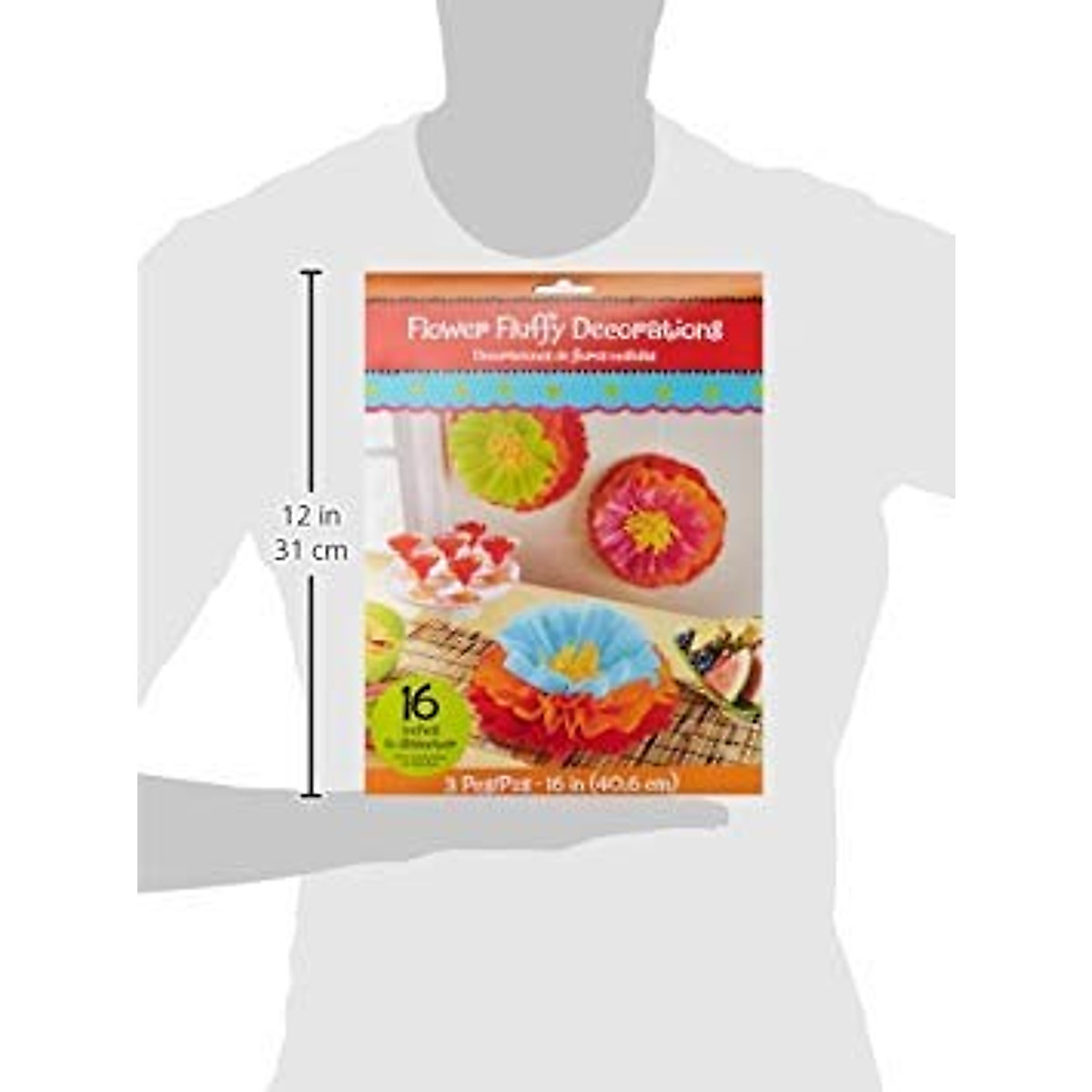 Amscan Fun-Filled Fiesta Cinco de Mayo Party Fluffy Flower Decoration, Paper, 16"
