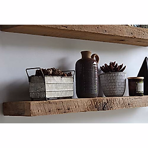 Urban Legacy Accent Floating Shelves | Reclaimed Wide Plank Barn Wood with Floating Brackets | Set of 2 (Natural, 36" x 7" x 2")