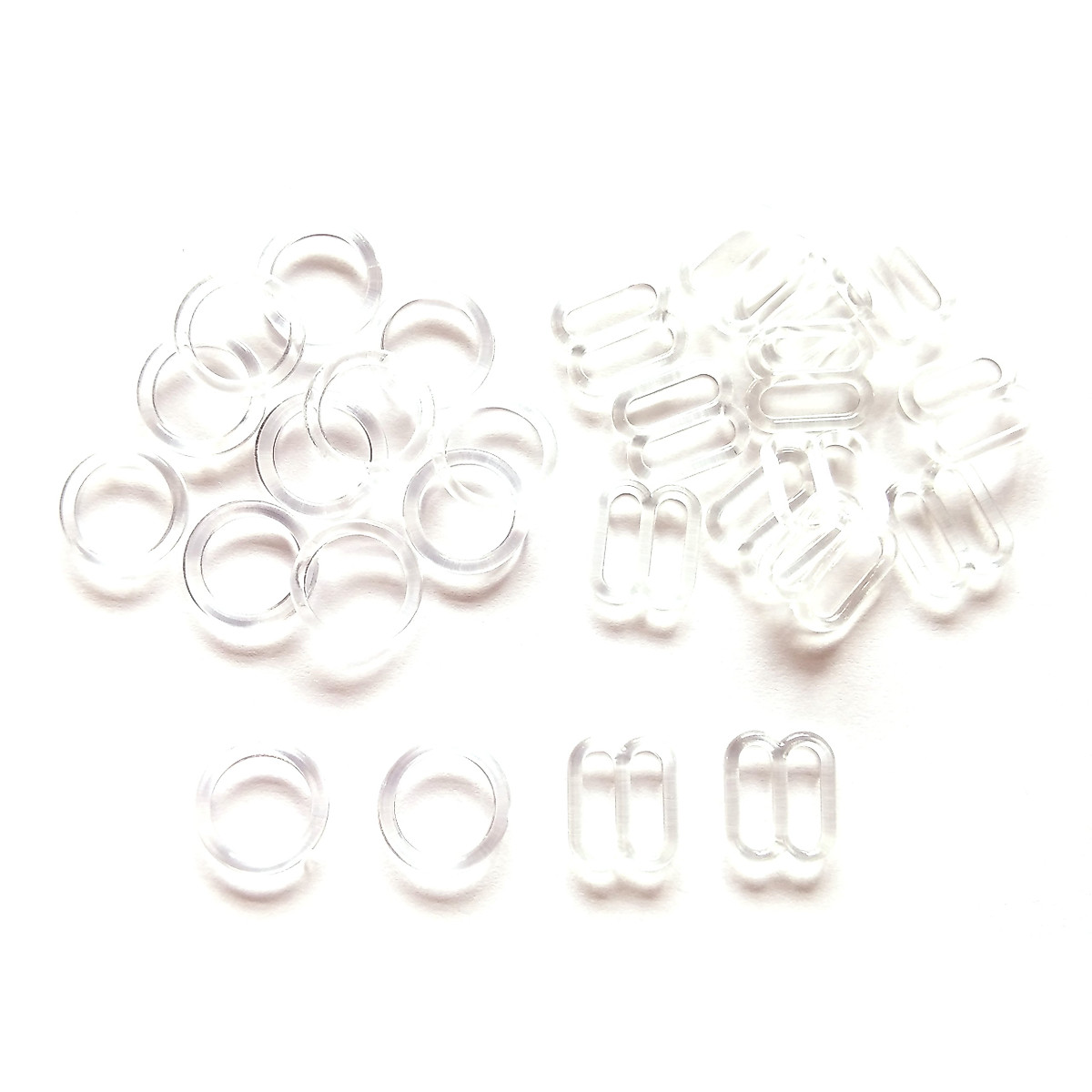 50 Set Clear Bra Strap Rings and Slider Findings Size 8 Mm