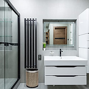 Cabilock Wastebasket European-Style Dustbin Golden+ Decoration Bin Paper Waste Can Room Gold Decorative Black European Home Toilet Wall: Small Garbage Trash Plastic Layer Storage Container